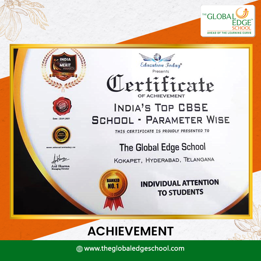 Awards - Top performing CBSE school in Kokapet - Hyderabad
